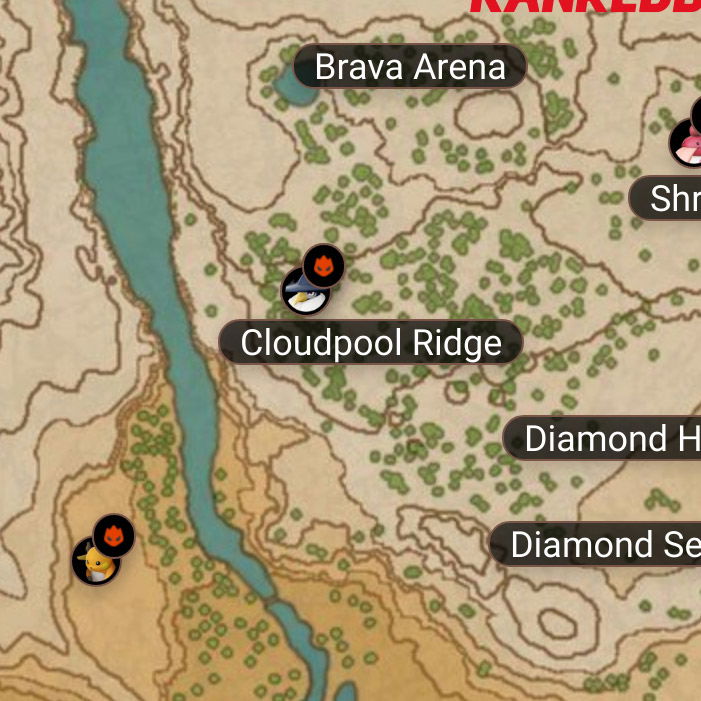 Pokemon Legends Arceus Cloudpool Ridge Pokemon, Items, Map
