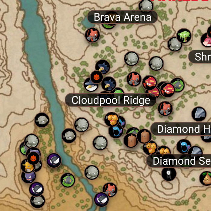 Pokemon Legends Arceus Crimson Mirelands Pokemon, Items, Map