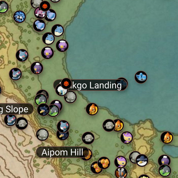 Pokemon Legends Arceus Ginkgo Landing Pokemon, Items, Map