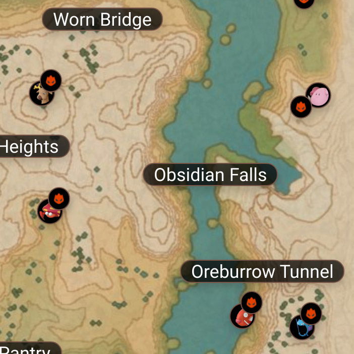 Pokemon Legends Arceus Obsidian Falls Pokemon, Items, Map
