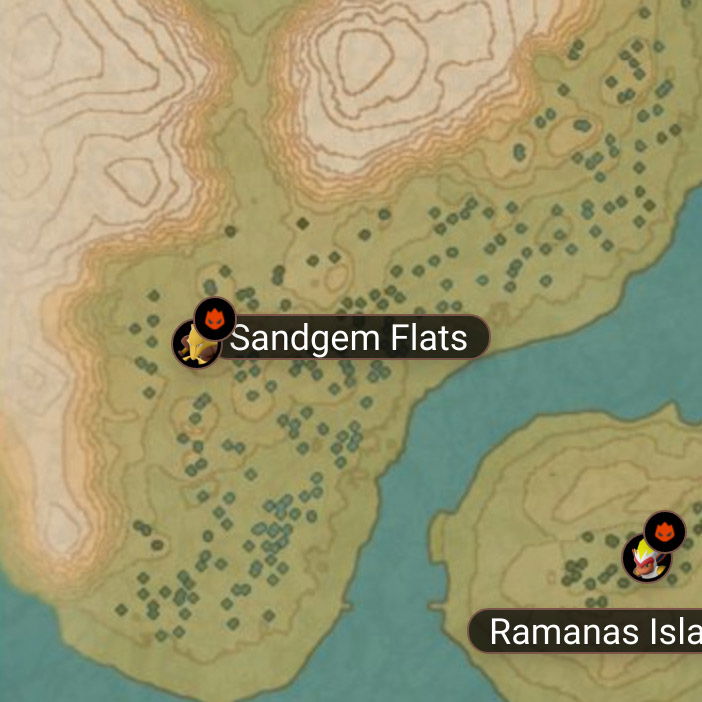 Pokemon Legends Arceus Sandgem Flats Pokemon, Items, Map