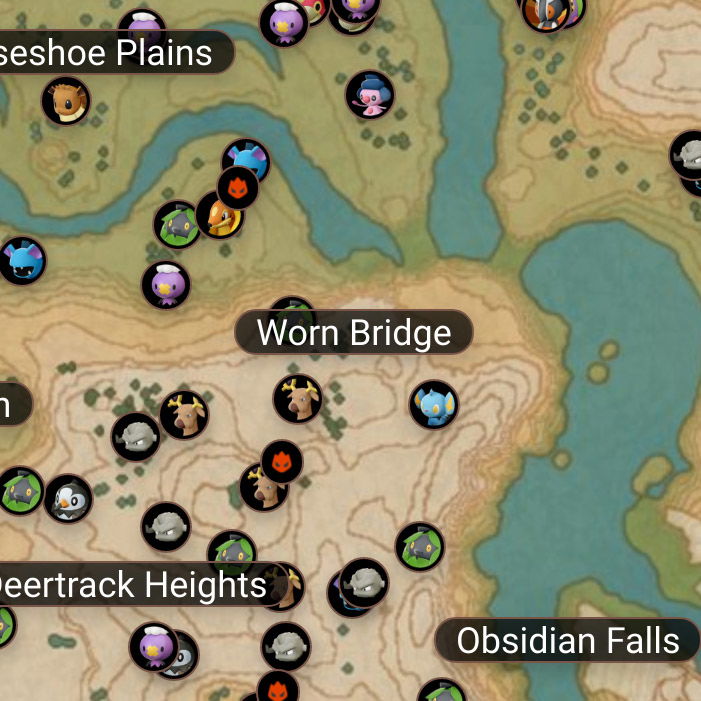 Pokemon Legends Arceus Worn Bridge Pokemon, Items, Map