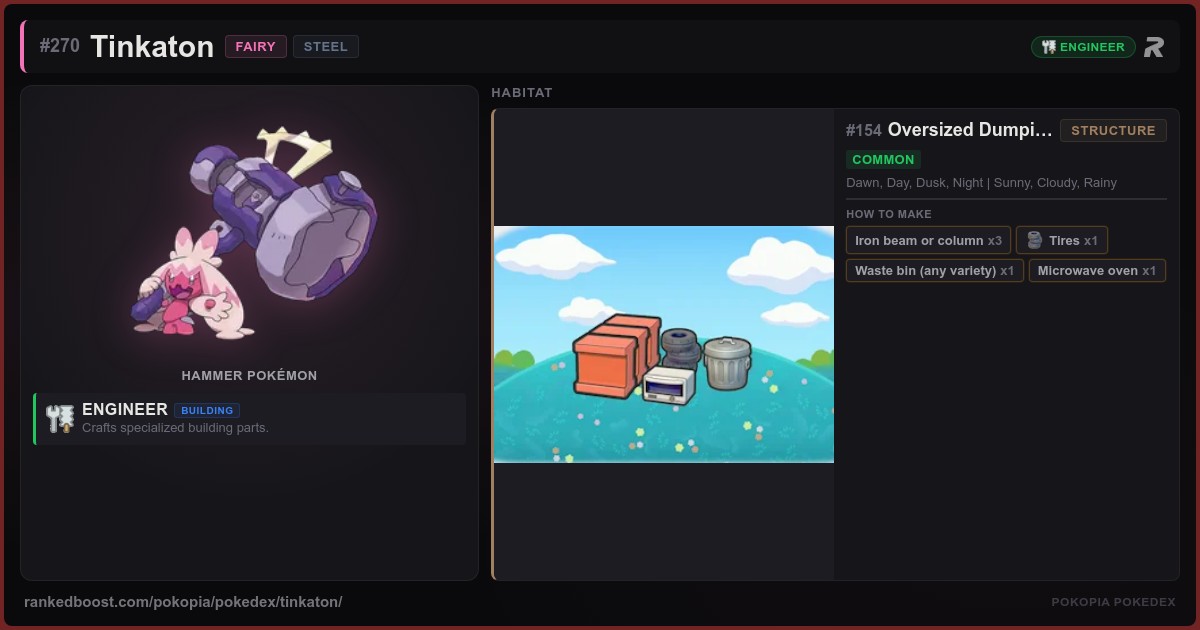 Pokopia Tinkaton (Engineer) - Where to Find Habitat