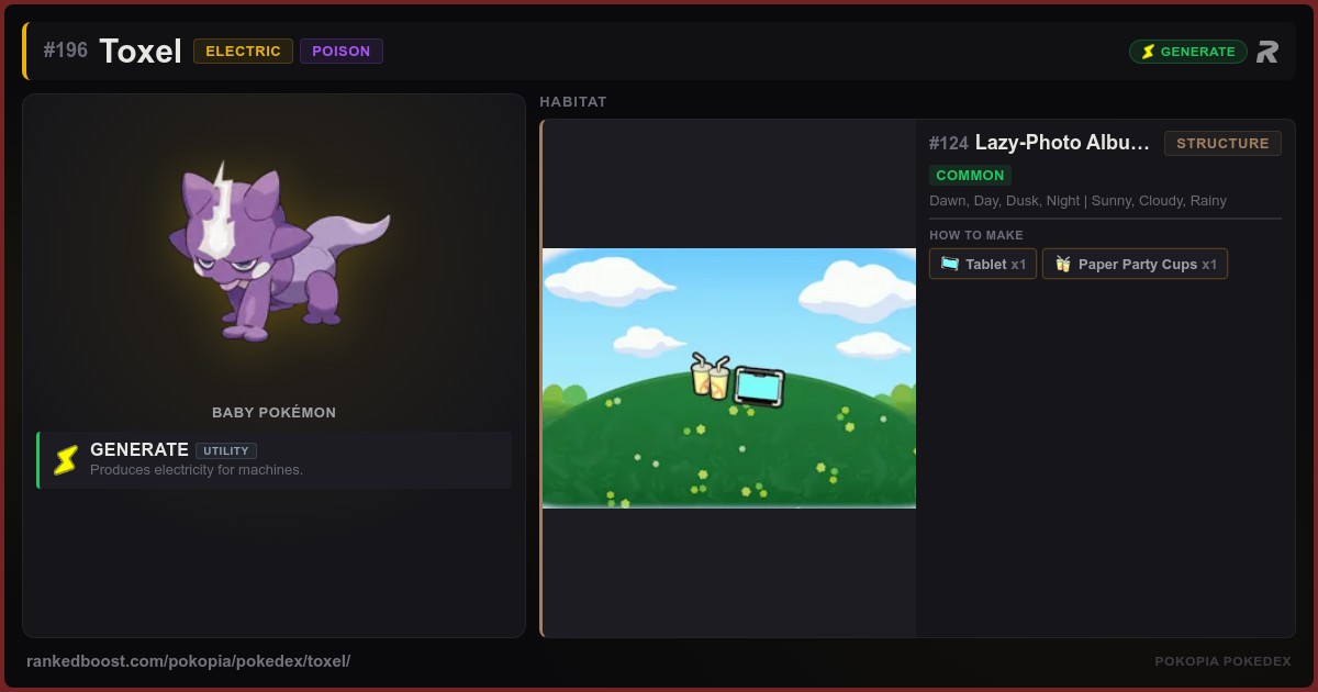 Pokopia Toxel (Generate) - Where to Find Habitat